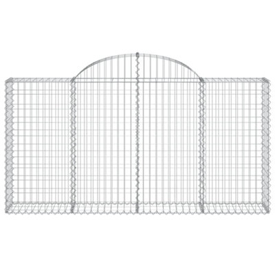 Durable Arched Gabion Baskets 3 pcs 200x30x100/120 cm Galvanised Iron