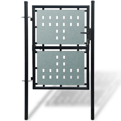 Durable Black Single Door Fence Gate 100 x 225 cm