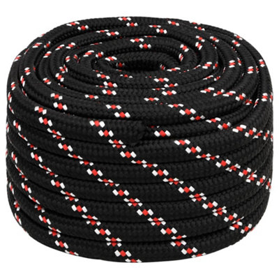 DURABLE BOAT ROPE BLACK 20 MM 25 M POLYPROPYLENE