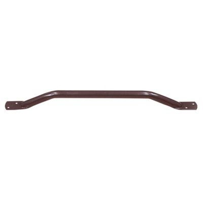 Durable Brown Steel Pipe Grab Bar with Rounded Safety Ends - 600mm ...