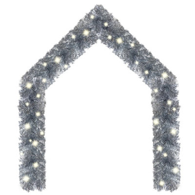Durable Christmas Garland with LED Lights 10 m Silver