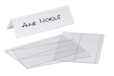 Durable Clear Plastic Table Place Name Holders and Inserts - 10 Pack ...