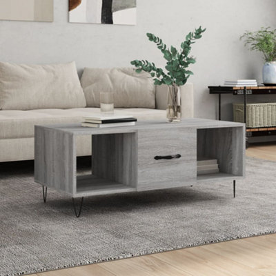 Durable Coffee Table Grey Sonoma 102x50x40 cm Engineered Wood