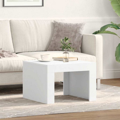 Durable Coffee Table White 50x50x35 cm Engineered Wood