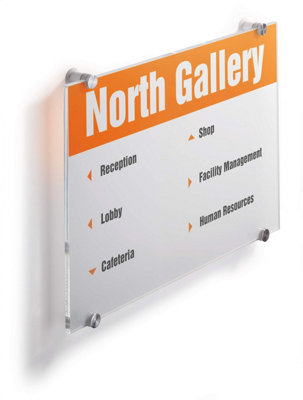 Durable CRYSTAL Frameless Acrylic Door Sign Holder Wall Mounted - A3