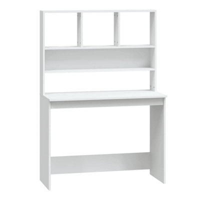 Durable Desk with Shelves White 102x45x148 cm Engineered Wood