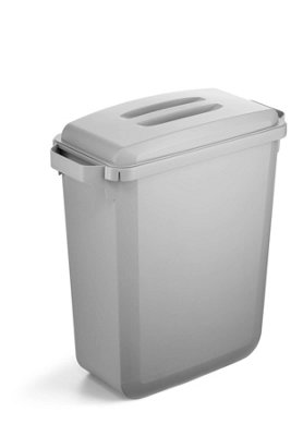 Durable DURABIN Grey Recycling Bin with Grey Lid + Black Duraframe - 60L
