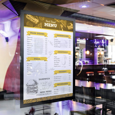 Durable DURAFRAME Static Cling Magnetic UV Signage Frames - 2 Pack - A3 ...