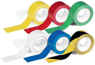 Durable DURALINE Removable PVC Hazard Warning Floor Marking Tape - 50mm ...