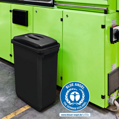 Durable ECO 60L Waste Bin Black - Strong Rectangular Recycling Bin ...