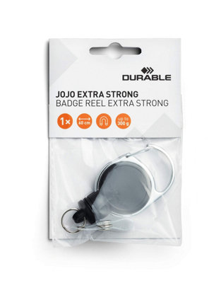 Durable Extra Strong Retractable Clip Badge Reels for ID & Keys - Black
