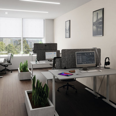 Durable Felt Desk Divider Panel - Visual Acoustic Privacy Partition ...