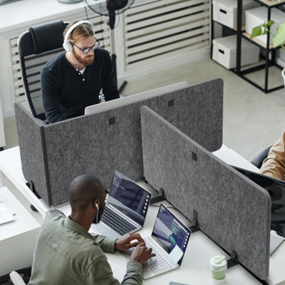 Durable Felt Desk Divider Panel - Visual Acoustic Privacy Partition ...