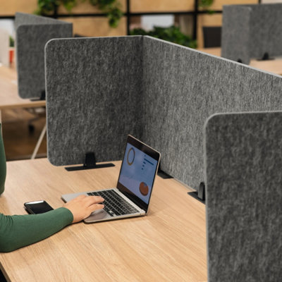 Durable Felt Desk Divider Panel - Visual Acoustic Privacy Partition ...