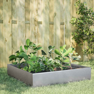 Durable Garden Raised Bed 100x100x33.5 cm Galvanised Steel