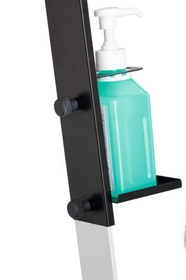 Durable Hand Sanitiser Disinfectant Dispenser Floor Stand with Sign - White