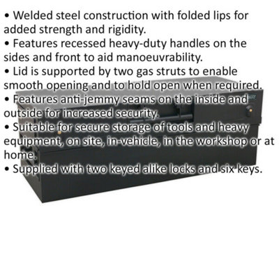 Durable Heavy Duty Steel Truck Box with Gas Struts and Locks - 1275mm x ...