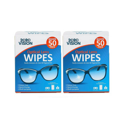 Durable Individually Wrapped Optical Lens Wipe 50S x 2Pack