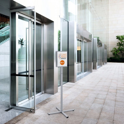 Durable INFO STAND OUTDOOR Stainless Steel Floor Sign - A4 Display ...