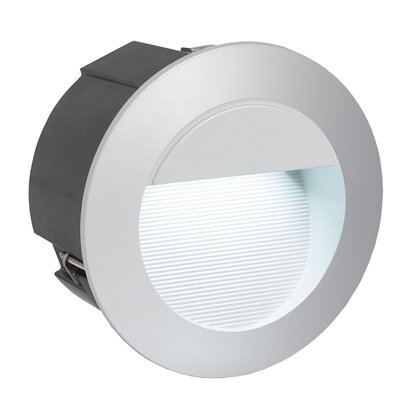 DURABLE IP65 RECESSED OUTDOOR WALL LIGHT WITH BUILT-IN LED - SILVER ...