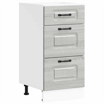 Durable Kitchen Base Cabinet Kalmar Grey Sonoma Engineered Wood