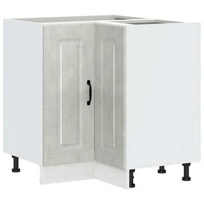 DURABLE KITCHEN CORNER BASE CABINET KALMAR CONCRETE GREY ENGINEERED WOOD