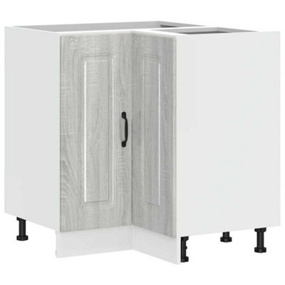 Durable Kitchen Corner Base Cabinet Kalmar Grey Sonoma Engineered Wood