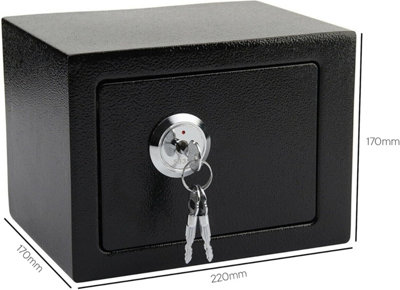 Durable metal cash safe box with lockable design, 4.6L capacity, steel ...