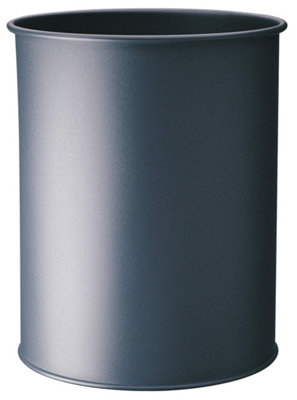 Durable Metal Round Waste Bin - Scratch Resistant Steel - 15L ...