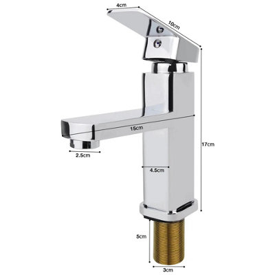 Durable Monobloc Waterfall Mixer Tap Modern Bathroom Sink Basin Faucet ...