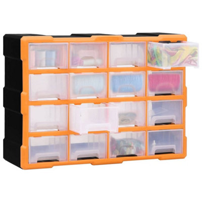 Durable Multi-drawer Organiser with 16 Middle Drawers 52x16x37 cm