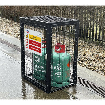 Durable Outdoor Gas Cylinder Storage Cage for 2x 19KG Propane Cylinders