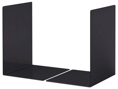 Durable Premium Heavy Duty Large Metal Shelf Bookends - 2 Pack - Black