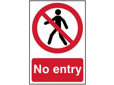 Durable PVC No Entry Safety Sign - 200 x 300mm