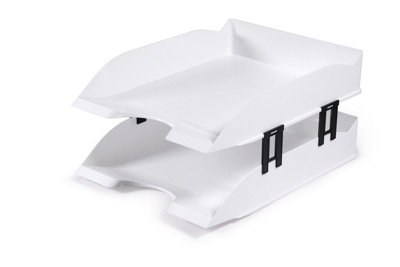 Durable Recycled Plastic Letter Tray Risers Spacers - Black