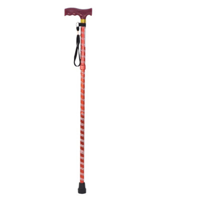Durable Red Extendable Walking Stick with Ergonomic Handle and Engraved ...
