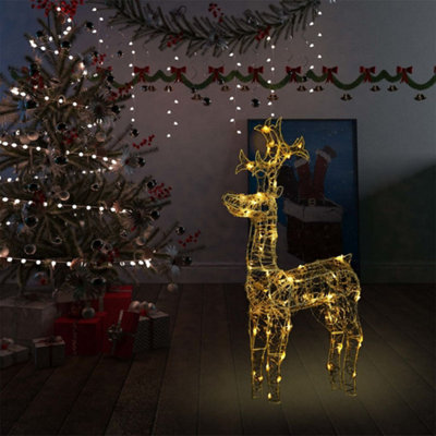 Durable Reindeer Christmas Decoration 90 LEDs 60x16x100 cm Acrylic
