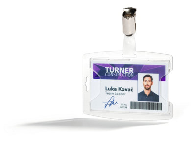 Durable reXycle 1 Card Security Pass ID Badge Holders with Clip - 25 Pack