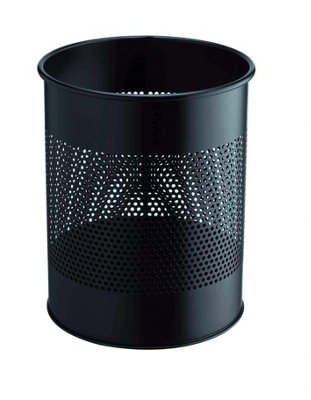 Durable Round Metal Perforated Waste Bin - Scratch Resistant Steel ...