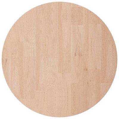 Durable Round Table Top Radius 30x4 cm Untreated Solid Wood Oak