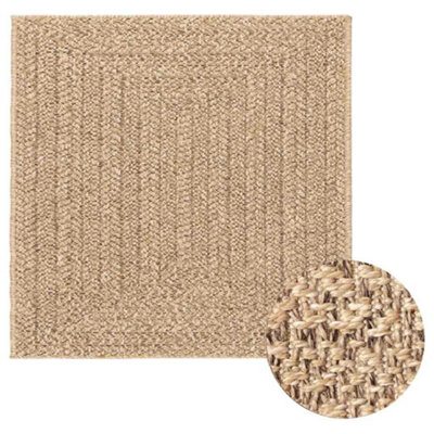 Durable Rug ZIZUR 200x200 cm Jute Look Indoor and Outdoor
