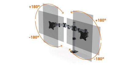 Durable SELECT Monitor Mount Desk Clamp for 2 Screens - 13 - 27 ...