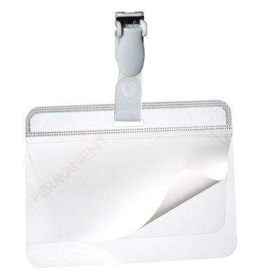 Durable Self-Laminating Clip Name Badge ID Card Holders - 25 Pack - 60 ...