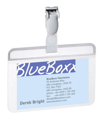 Durable Self-Laminating Clip Name Badge ID Card Holders - 25 Pack - 60 ...