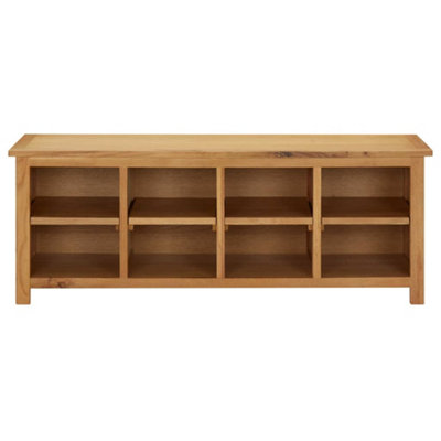 Durable Shoe Rack 114x37x45 cm Solid Oak Wood