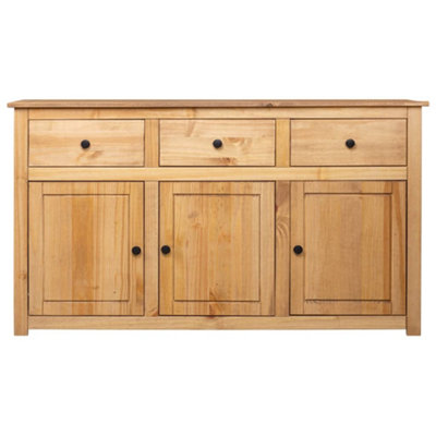 Durable Sideboard 135x40x80 cm Solid Pinewood Panama Range
