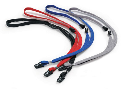 Durable Soft Neck Lanyards with Clip and Safety Release - 10 Pack - Blue