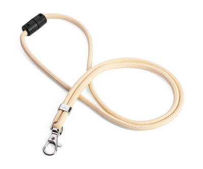 Durable Soft Recycled Fabric Lanyards with Safety Release- 10 Pack - Beige