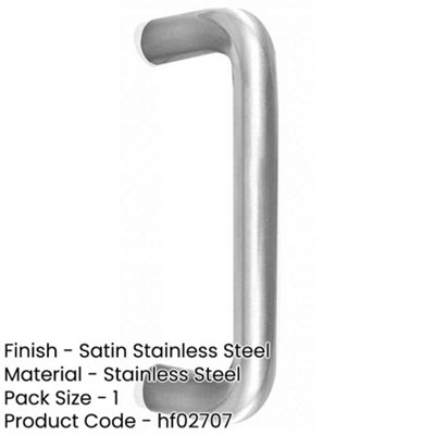 Durable Stainless Steel 19mm D Shape Pull Handle - Satin Finish 300mm ...