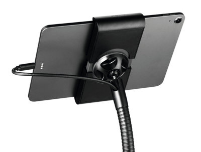 Durable TOUGH Locking Goose Neck Tablet Holder Floor Stand - Black